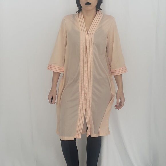 Vintage | Intimates & Sleepwear | 7s Pink Sheer Nylon Robe | Poshmark